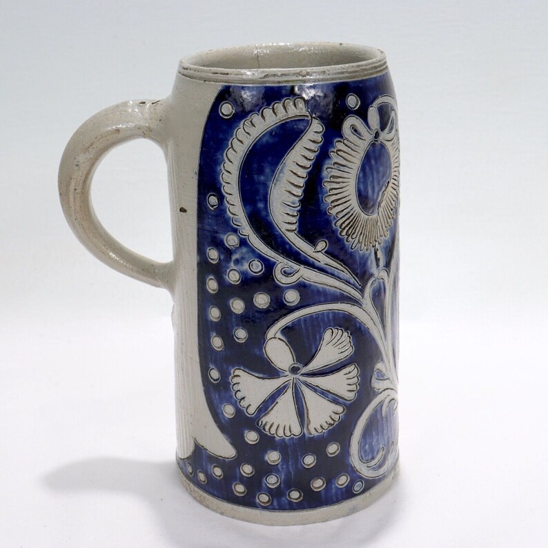 Antique 18th Century German Westerwald Blue & White Stoneware Pottery ...