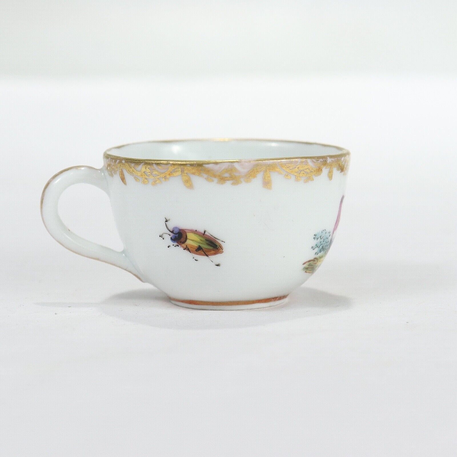 Antique Meissen Porcelain Miniature Tea Cup & Saucer With Birds of ...