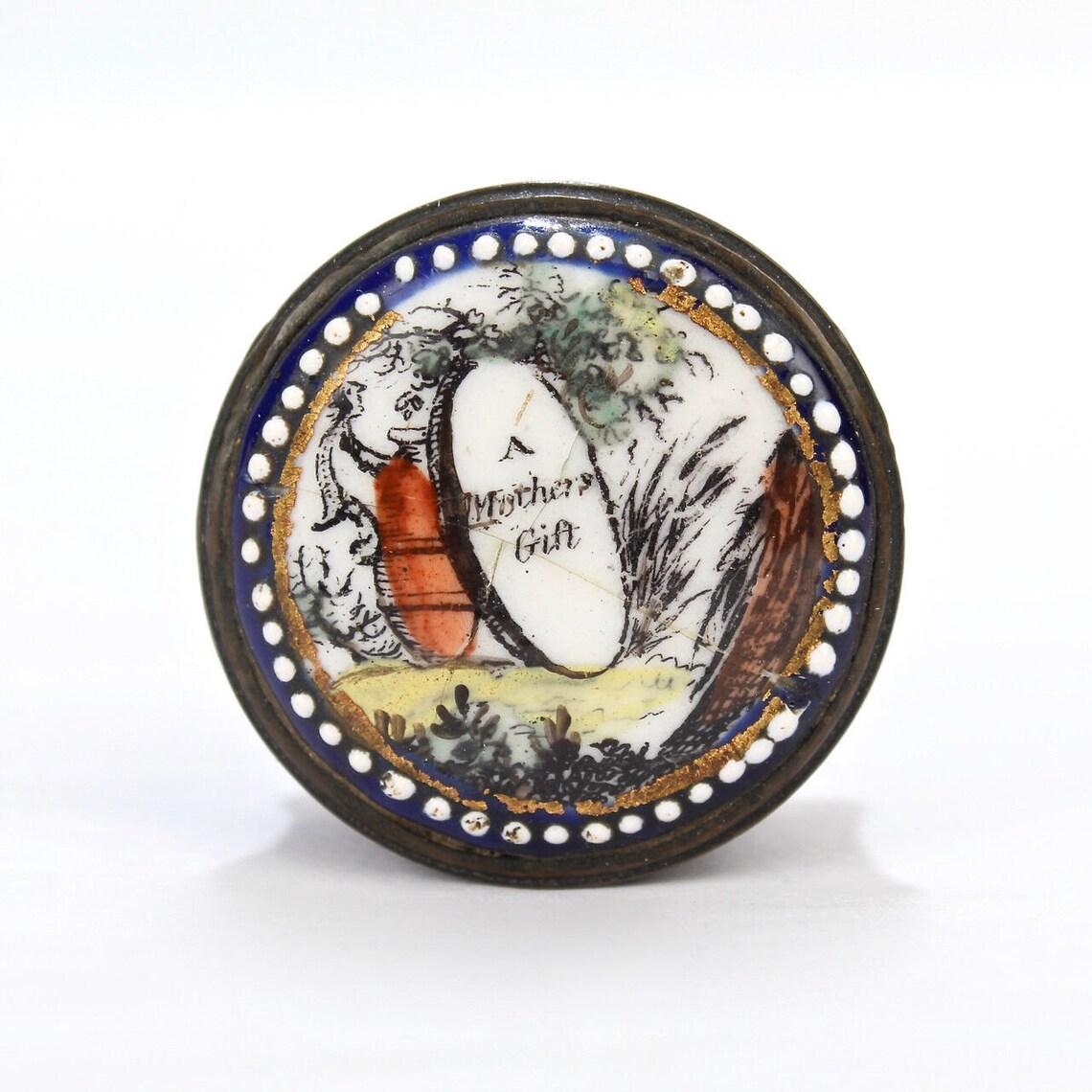 Antique 18th Century English Battersea Bilston Enamel Patch Box ...