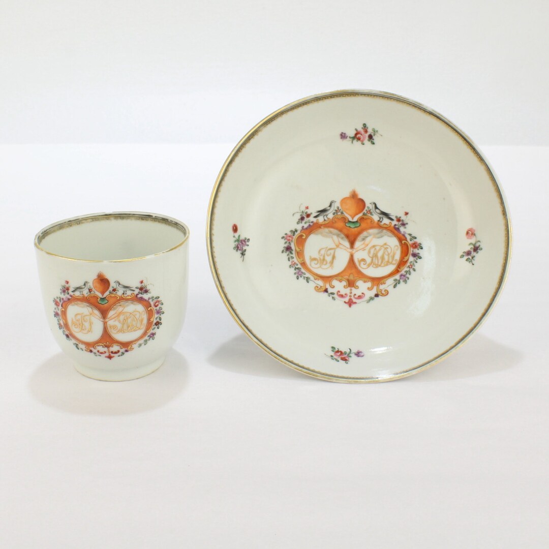 Antique 18th Cent Chinese Export Porcelain Marriage or Wedding Cup ...