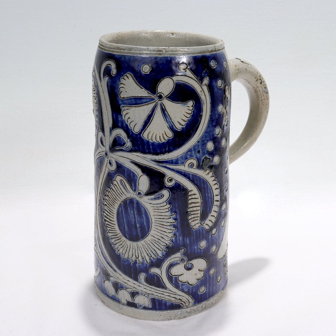 Antique 18th Century German Westerwald Blue & White Stoneware Pottery ...