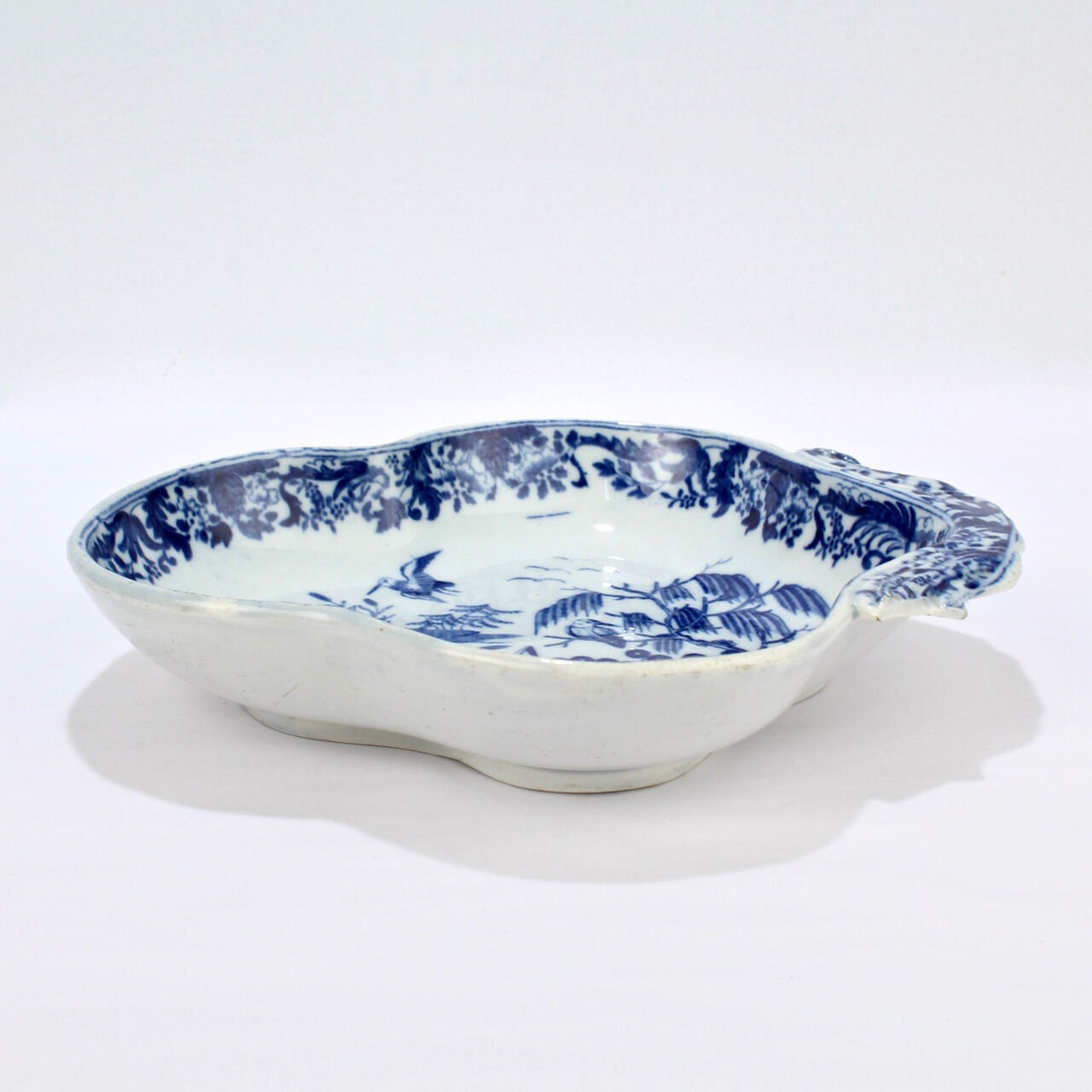 19c English Pearlware Blue Transferware Shrimp Dish - Etsy