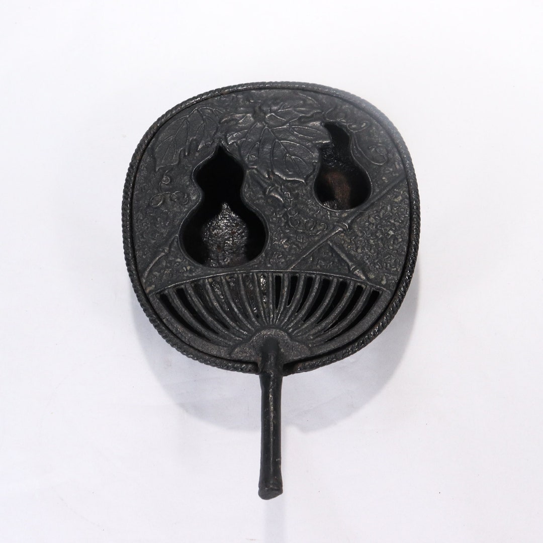 Old or Antique Japanese Cast Iron Incense Censer - Uchiwa - Etsy