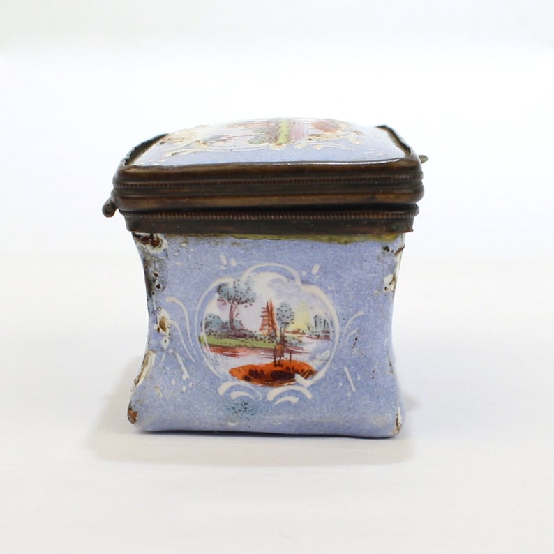 Antique Robin's Egg Blue 18th Century Battersea Enamel Snuff Box - Etsy