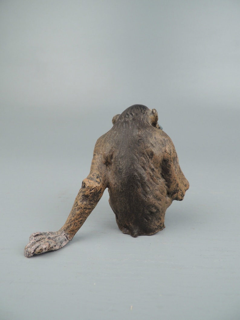 Cold Painted Vienna Bronze of a Seated Monkey or Chimpanzee - Austrian ...