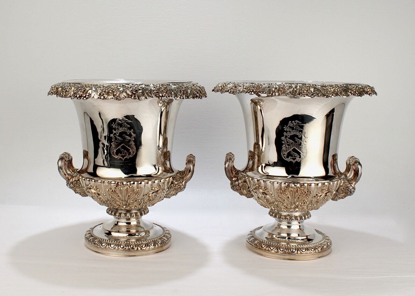 Pair Antique Georgian Sheffield Plate Wine / Champagne Coolers T & J ...
