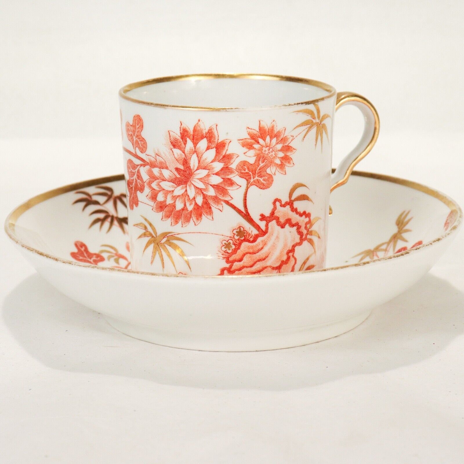 Antique Spode Iron Red Bamboo and Rock Porcelain Cup & Saucer - Etsy