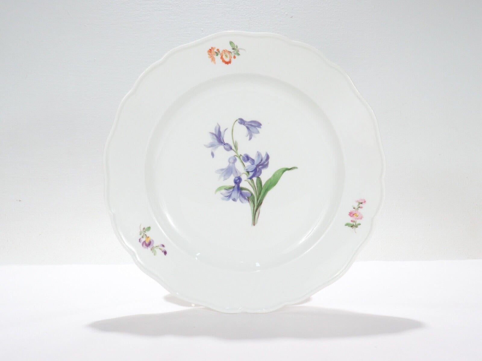 Antique 19th Century Meissen Porcelain Plate With Blue Gentian Flowers ...