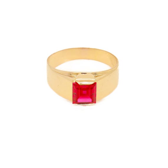 Swedish Mid-Century Modern 18k Gold & Ruby Cocktail R… - Gem