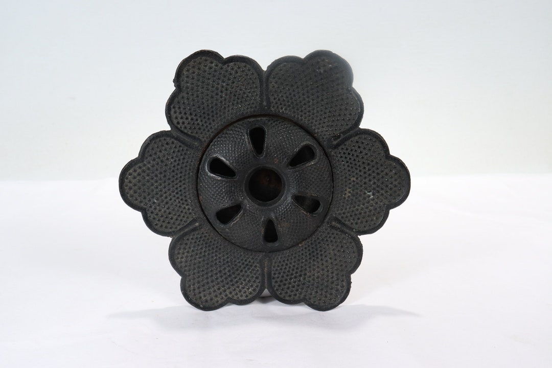 Old or Antique Japanese Cast Iron Incense Censer - Tsubaki / Camellia ...