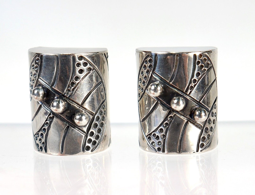 Signed 'cony' Mid-century Mexican Modernist Silver Clip-on Earrings by ...