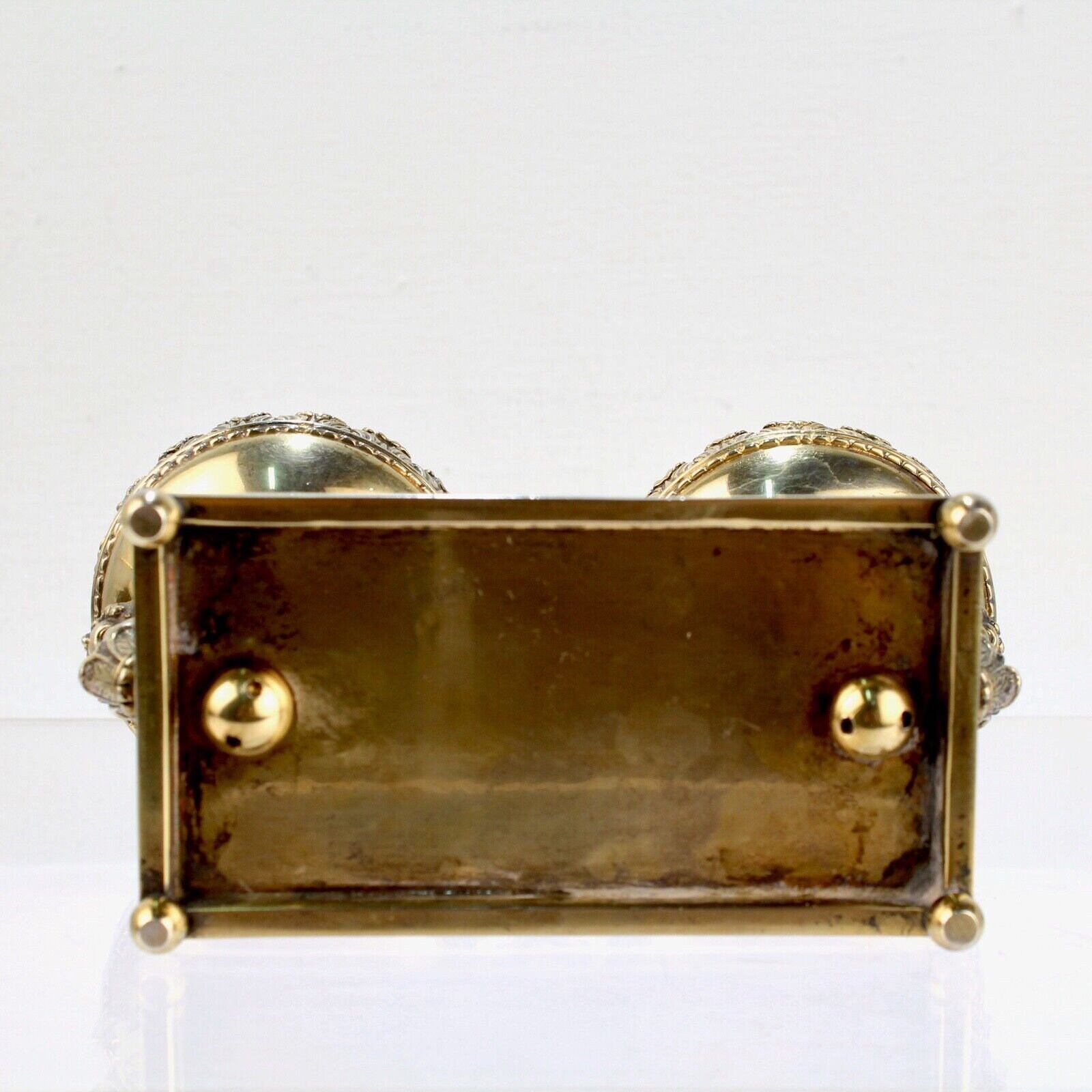 Vintage Rococo Style Figural Italian Gilt Silver Double Caviar Stand or ...