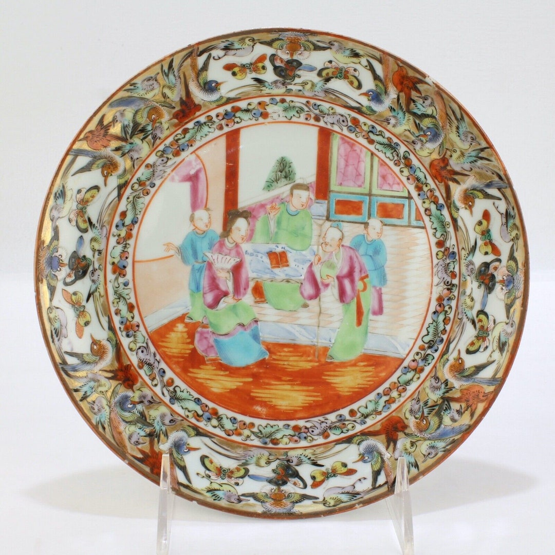 Old or Antique Chinese Export Porcelain Rose Mandarin Plate - Etsy