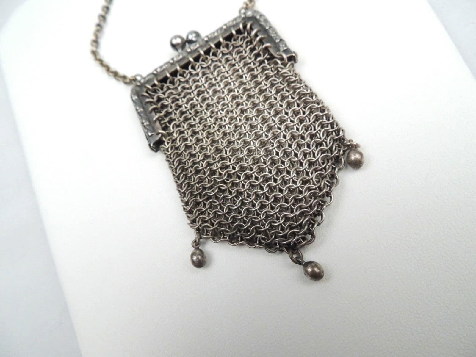 Vintage German Silver Chainmail Mesh Chatelaine Mini Purse Pouch - Etsy