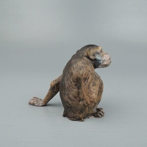 Cold Painted Vienna Bronze of a Seated Monkey or Chimpanzee - Austrian ...