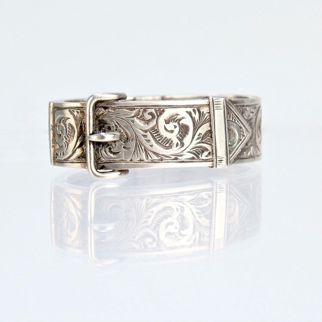 Filigree Engraved Belt Buckle Shaped Silver Scarf Clip - Etsy