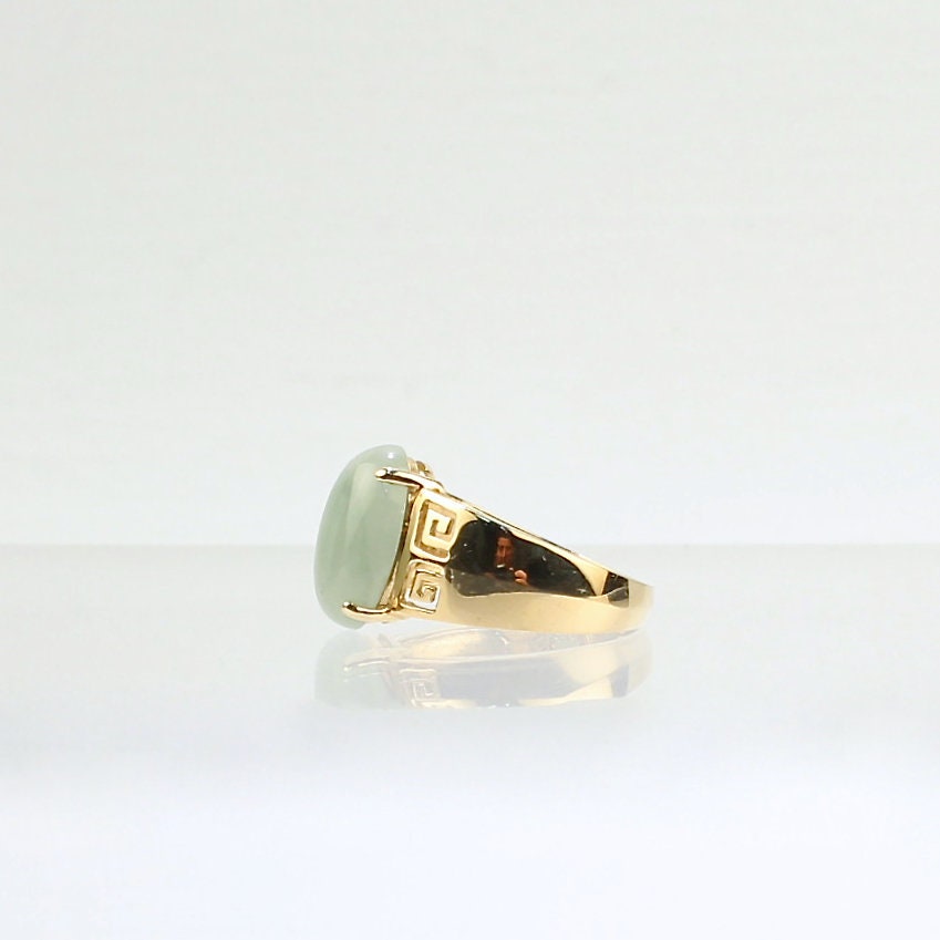 Vintage Chinese 14k Gold & Jade Ring Hong Kong Jadeite - Etsy
