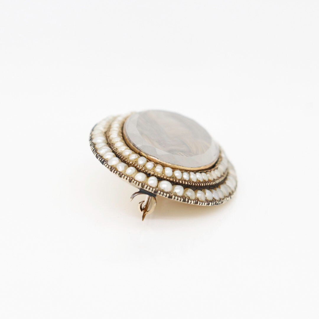 Antique Georgian/victorian 14k Gold and Seed Pearl Braided Hair ...