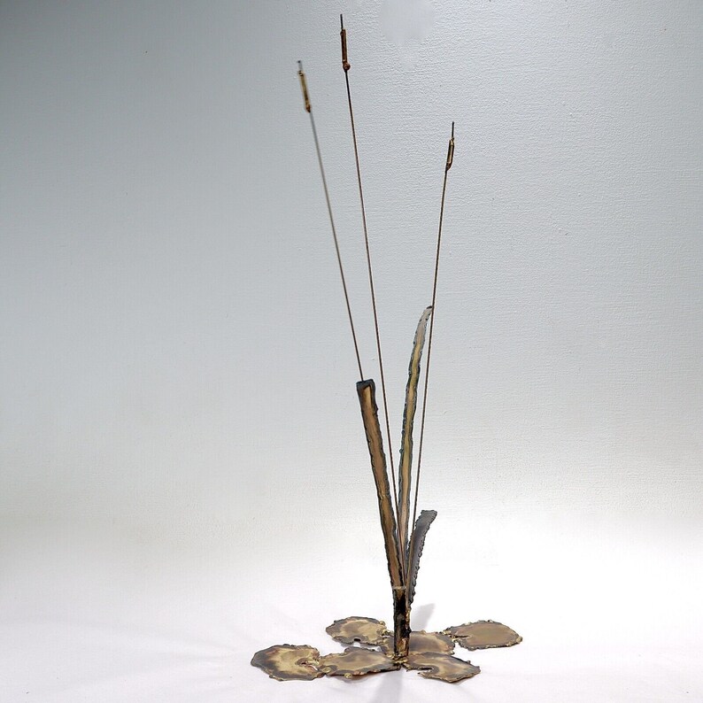 Vintage Mid-century Modern Brass & Copper Cattails Curtis Jere Style ...
