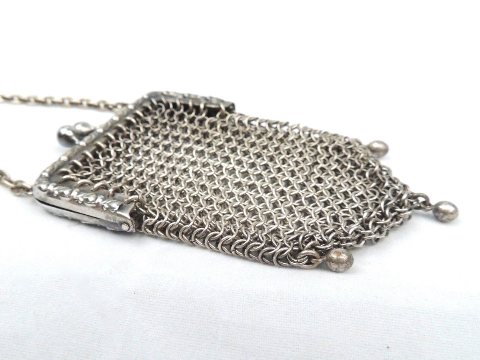 Vintage German Silver Chainmail Mesh Chatelaine Mini Purse Pouch - Etsy