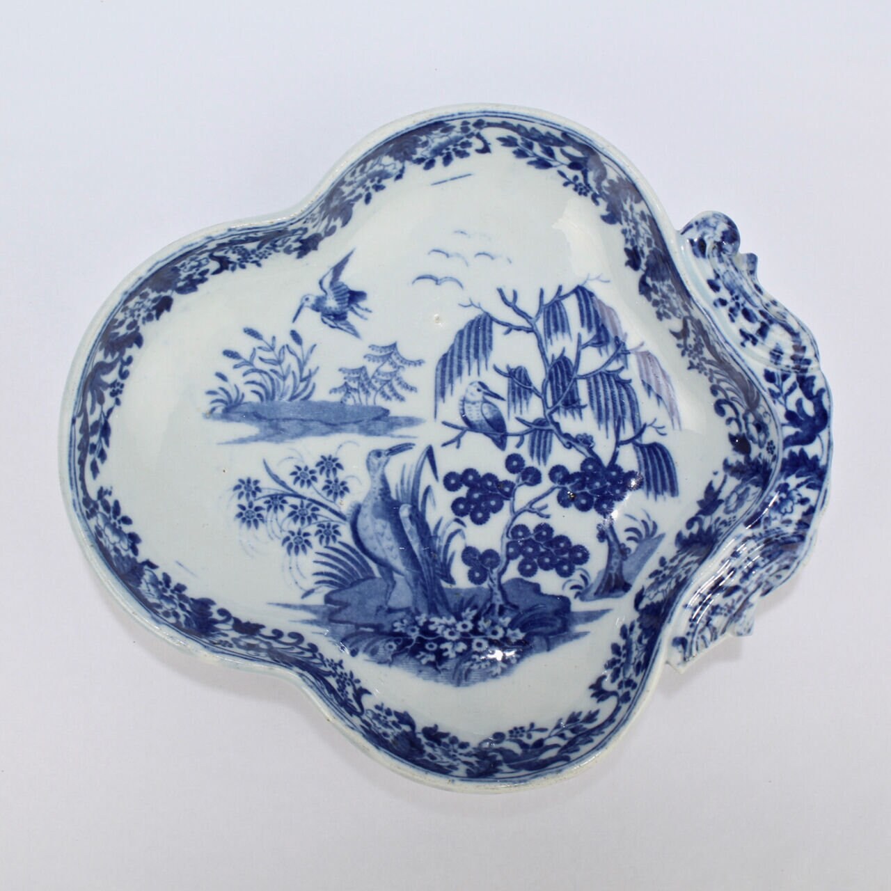 19c English Pearlware Blue Transferware Shrimp Dish - Etsy