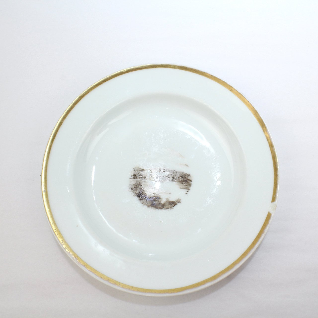 Large Antique Tucker & Hemphill Porcelain En Grisaille Plate ...