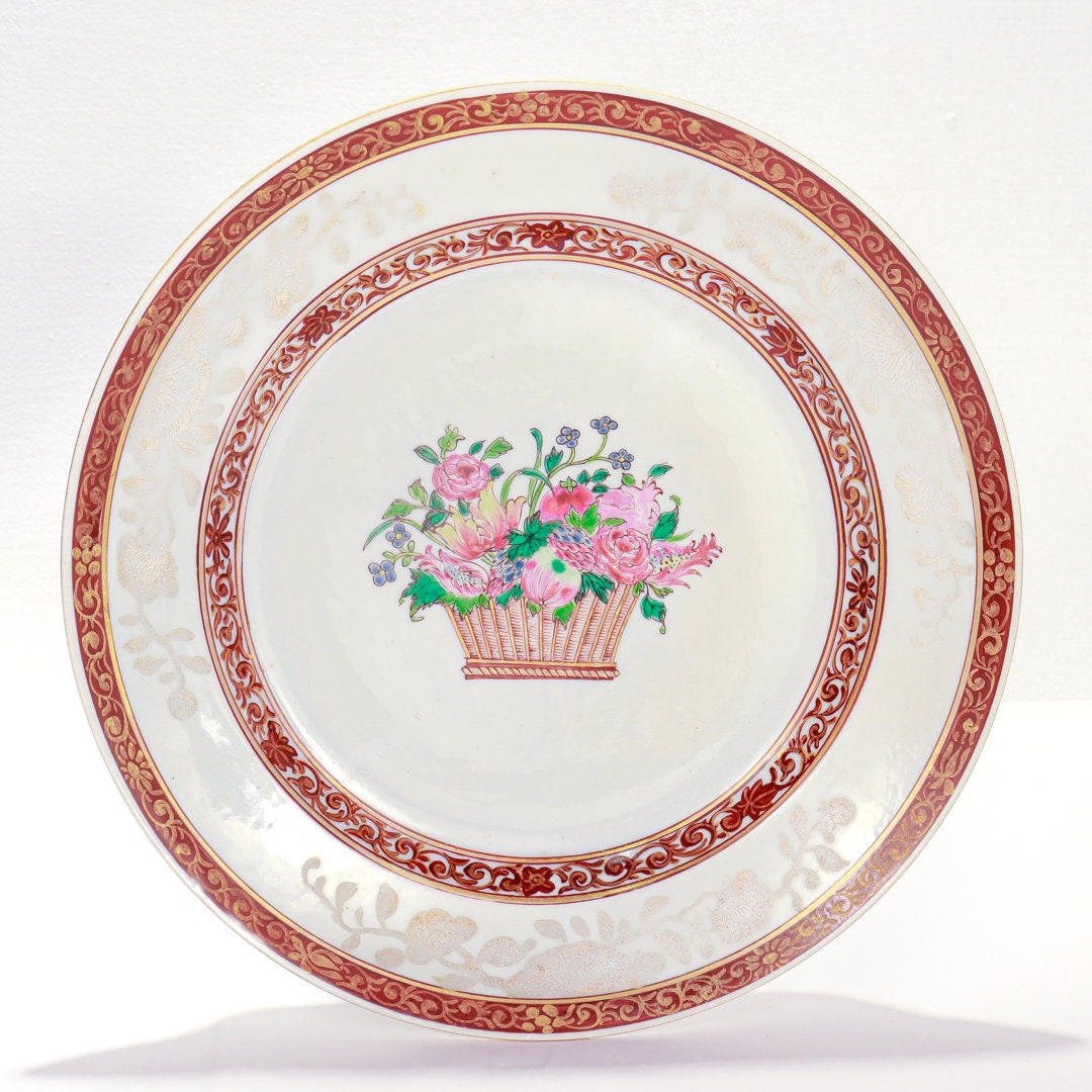 Antique Samson Chinese Export Style Porcelain Bianco Sopra Bianco Plate ...