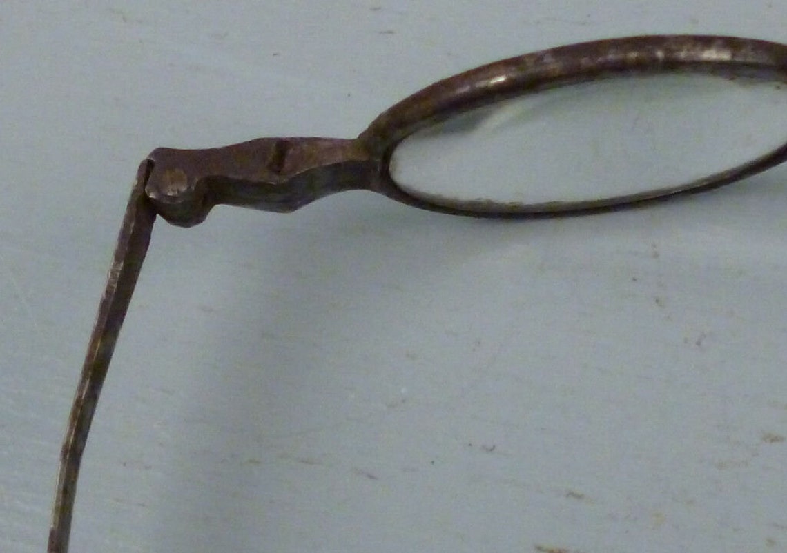 Antique 18c/19c Steel Frame Spectacles or Glasses With Hoop Ear Slides ...