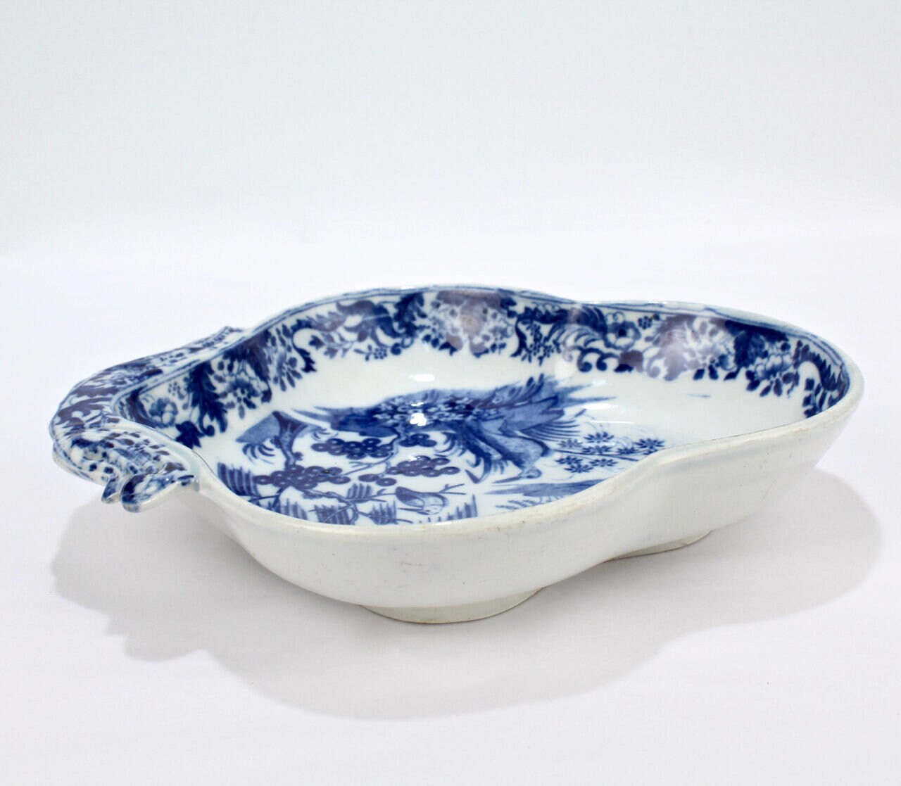 19c English Pearlware Blue Transferware Shrimp Dish - Etsy