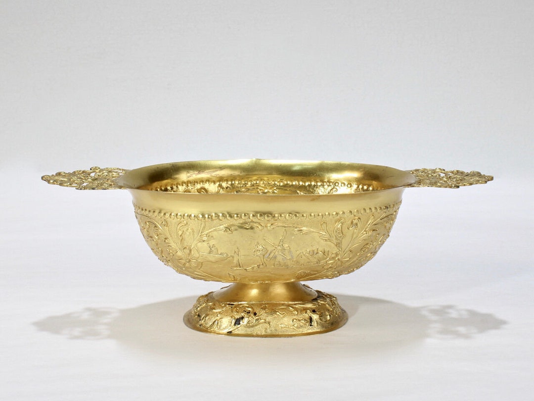 Old or Antique Dutch Gilt Silver Brandy Wine Bowl - Niekerk ...