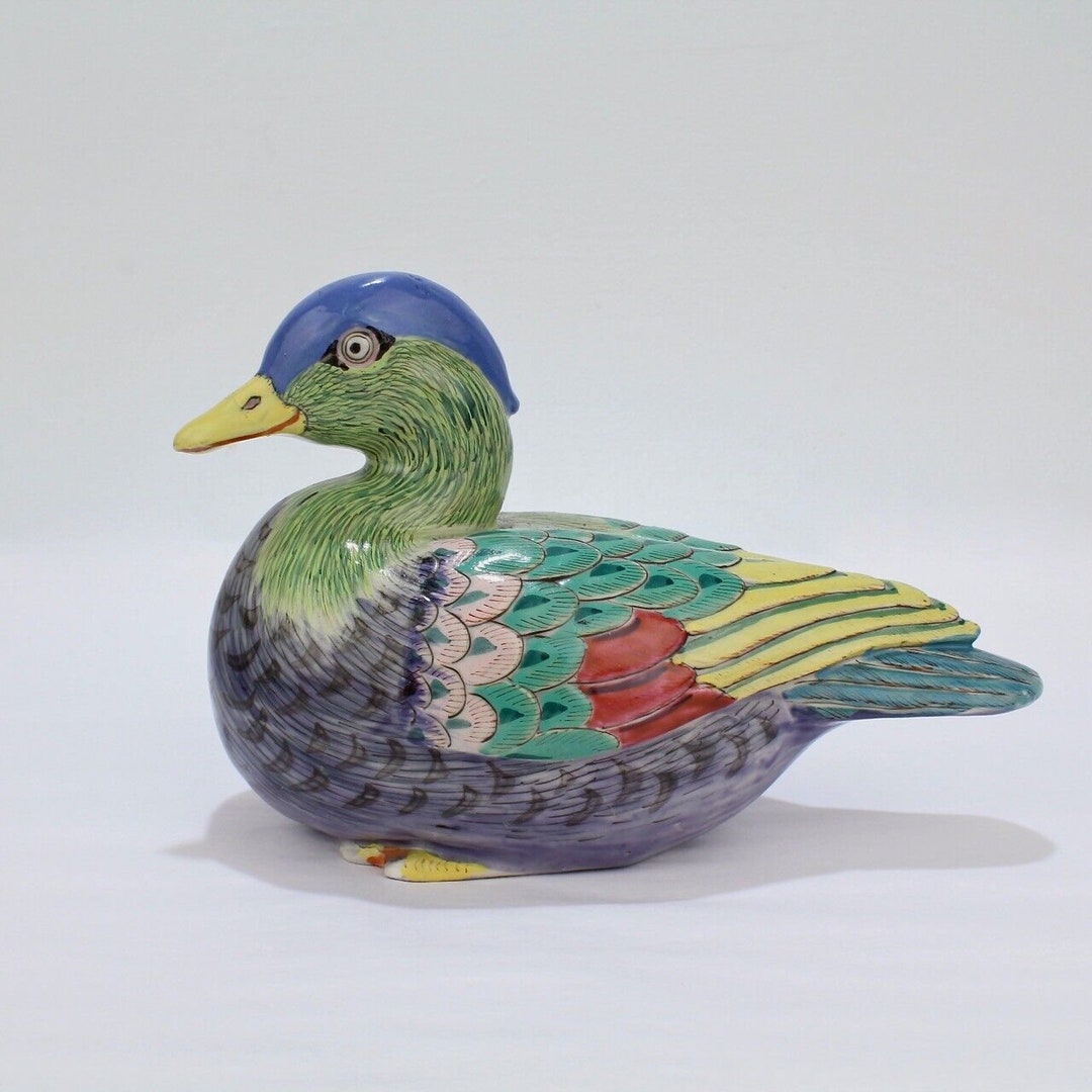 Old or Antique Chinese Export Porcelain Mandarin Duck Figurine - Etsy