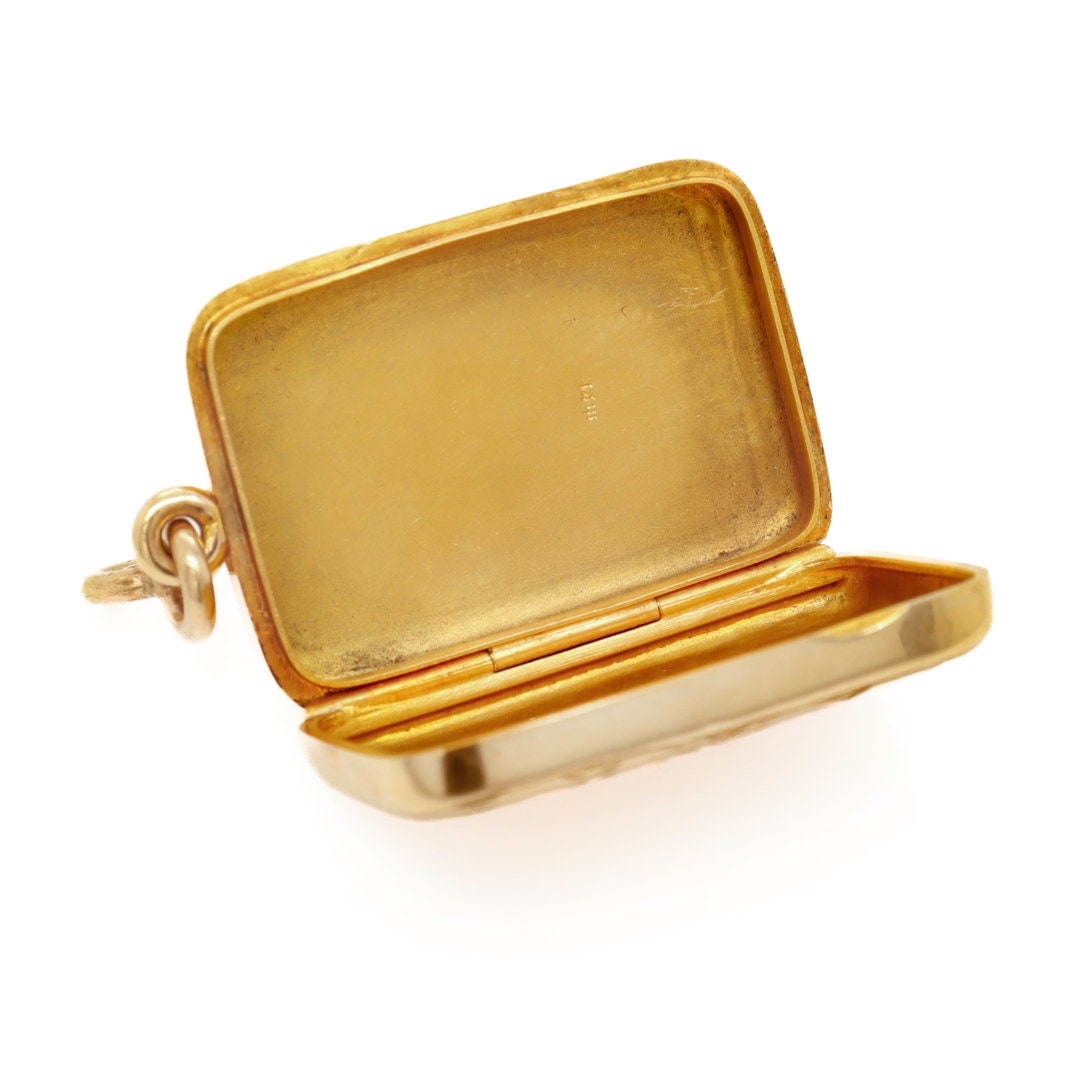 Antique Edwardian Signed 14k Gold Pendant Locket Box by Sloan - Etsy