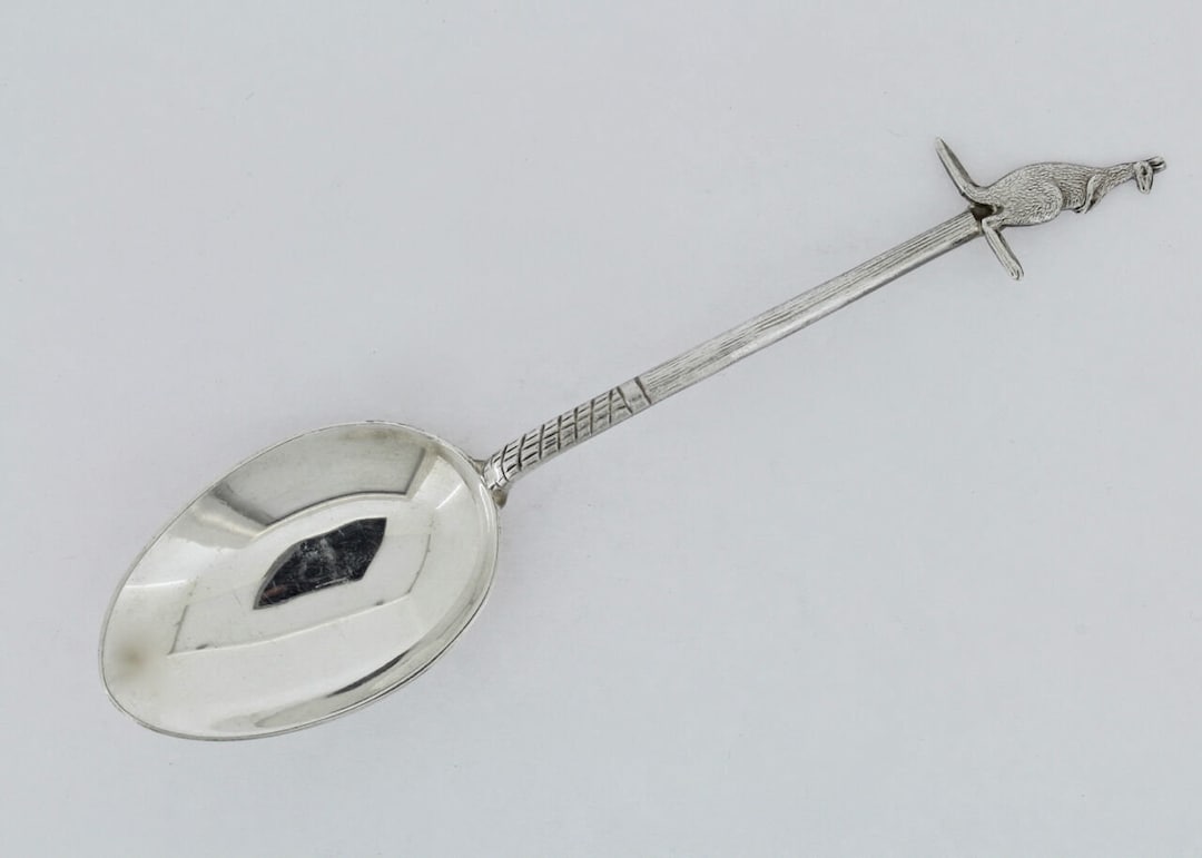 Vintage Australian W J Sanders Kangaroo Sterling Silver Souvenir Spoon ...