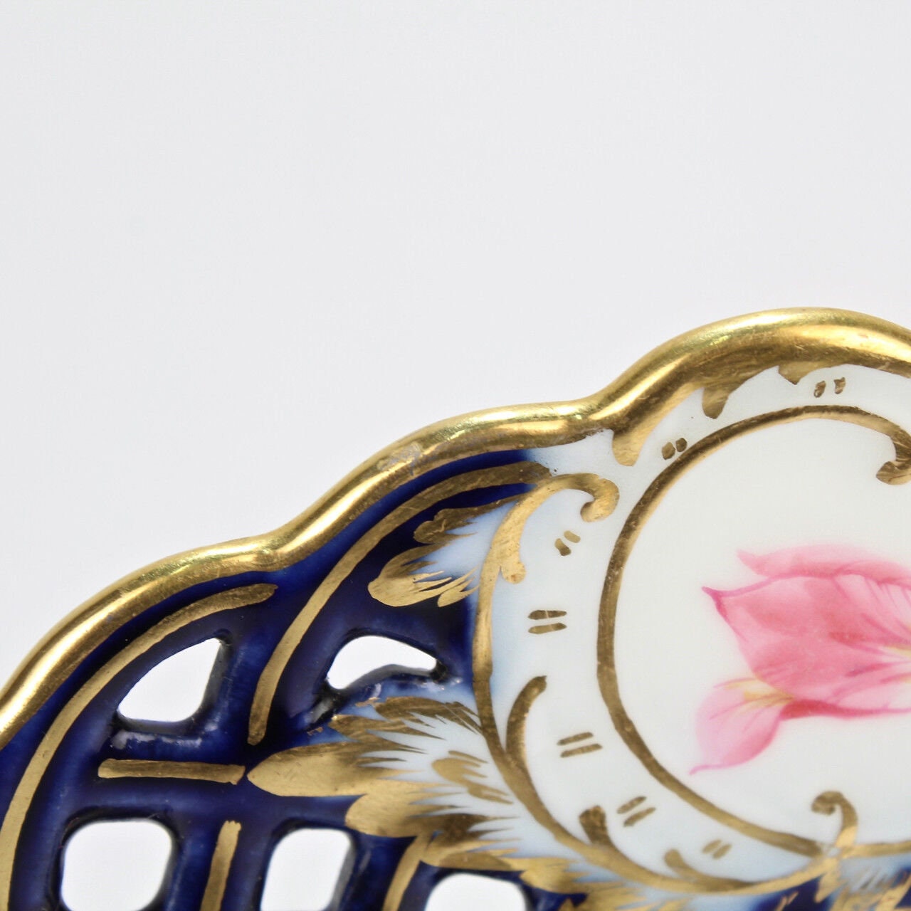 Antique Meissen Carl Teichert Reticulated Cobalt Blue Cabinet Plate - Etsy