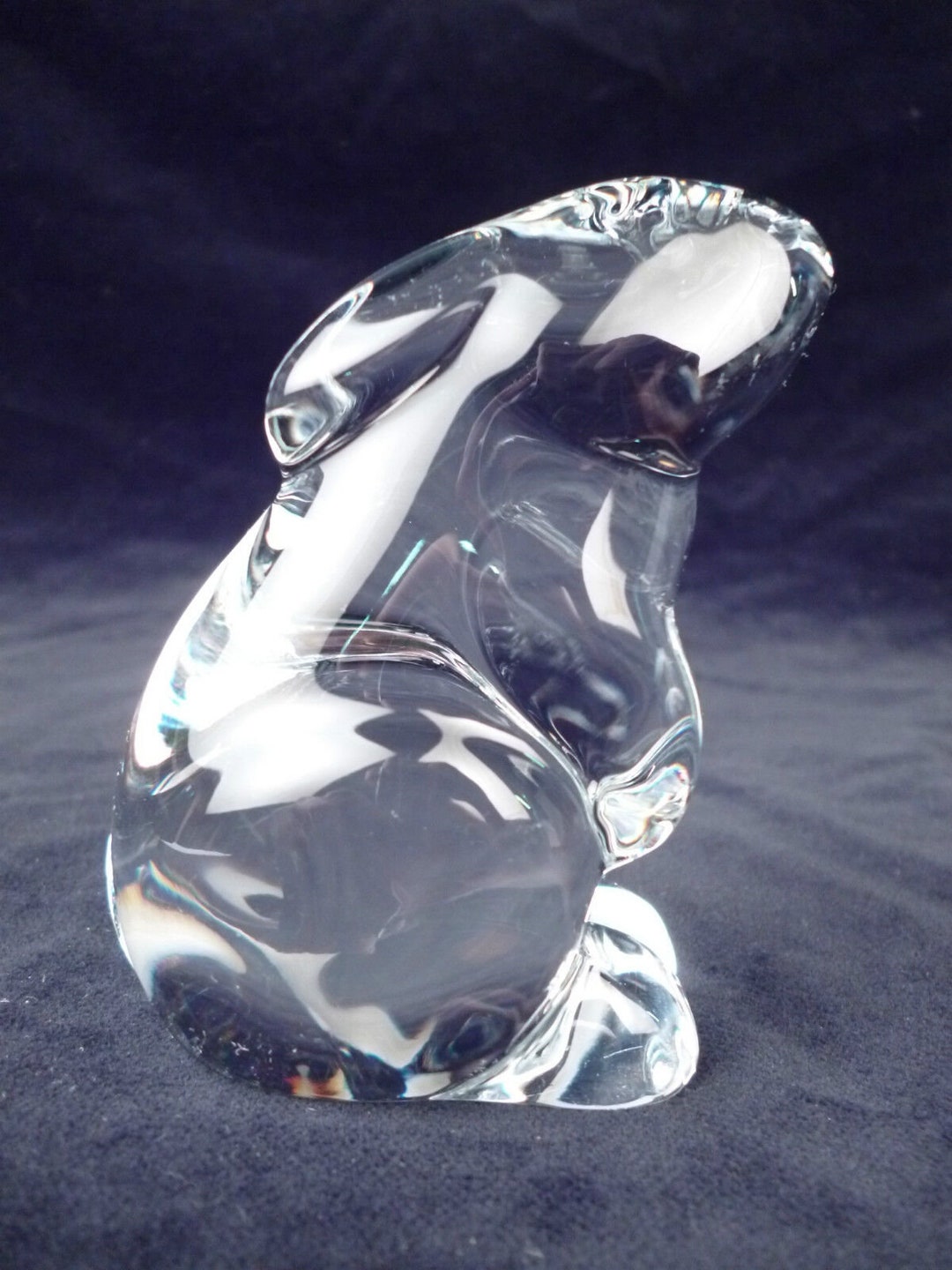 Vintage Signed BACCARAT Glass Rabbit - Bunny Hare Paperweight Desk ...