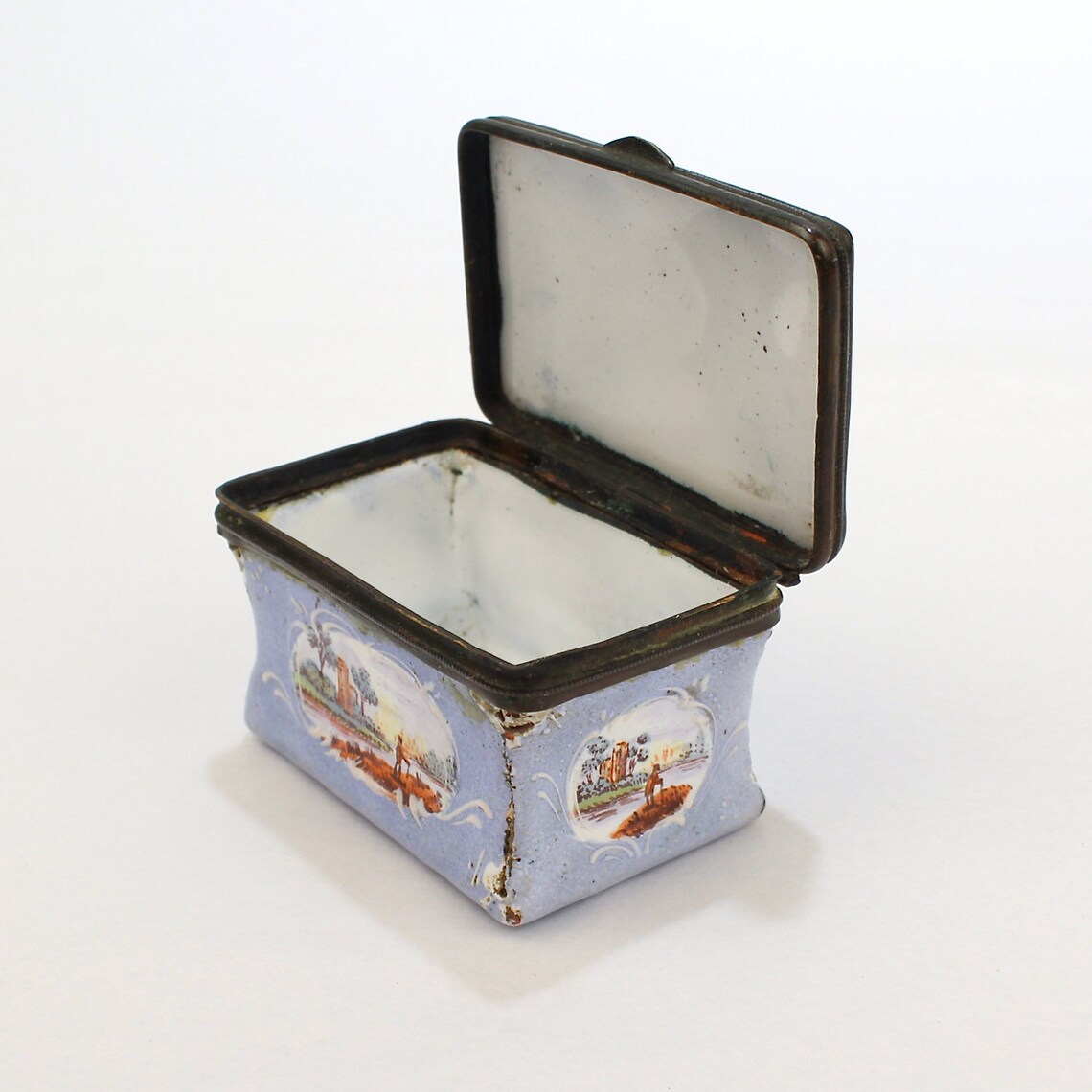 Antique Robin's Egg Blue 18th Century Battersea Enamel Snuff Box - Etsy