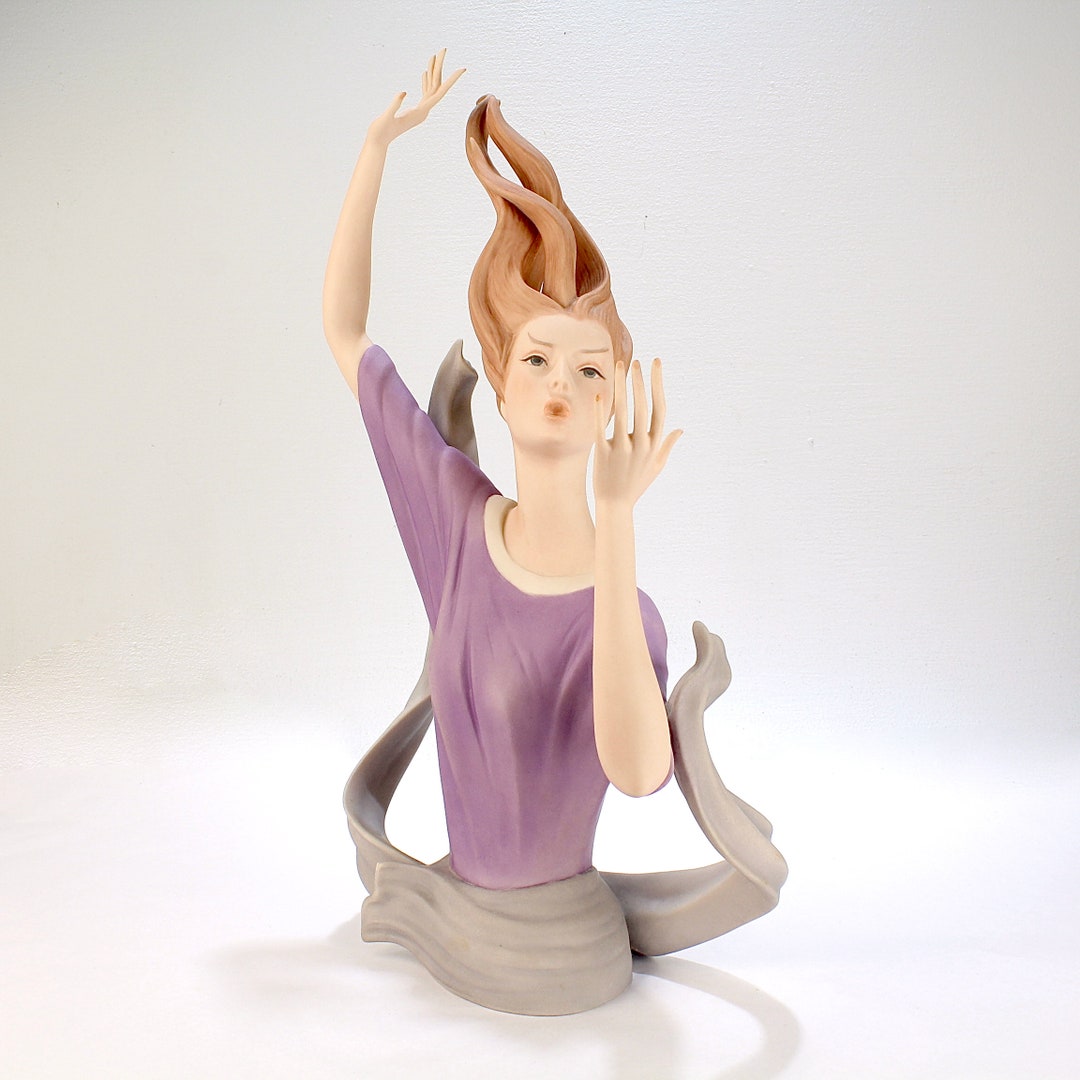 Vintage Laszlo Ispanky Porcelain Woman in Purple Figurine - 11/350 - Etsy