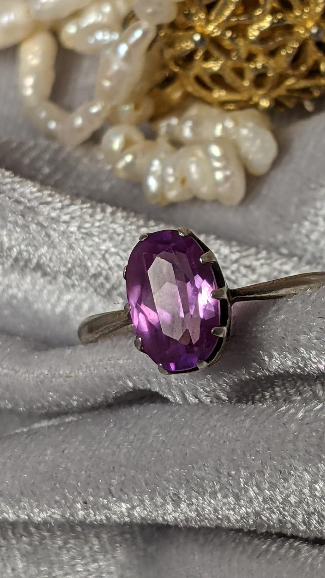 Vintage Soviet 875 Silver Ring With Purple Corundum, Size 8 - Etsy