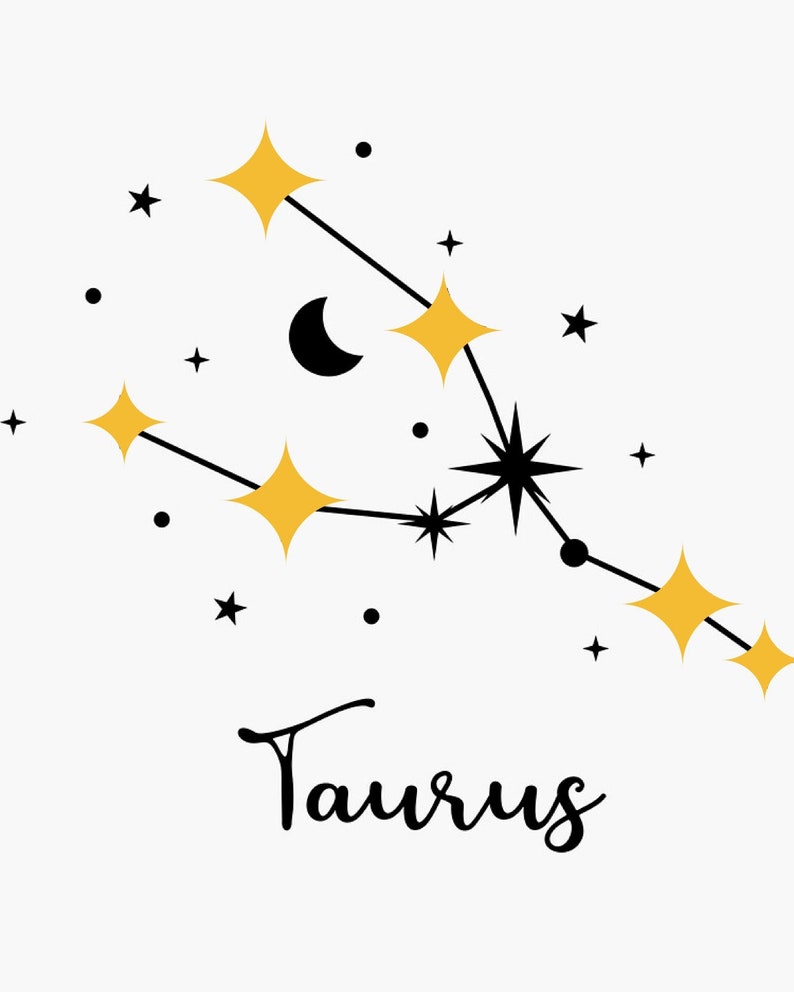 Taurus Star Constellation Art Print - Star Sign Poster - Digital ...