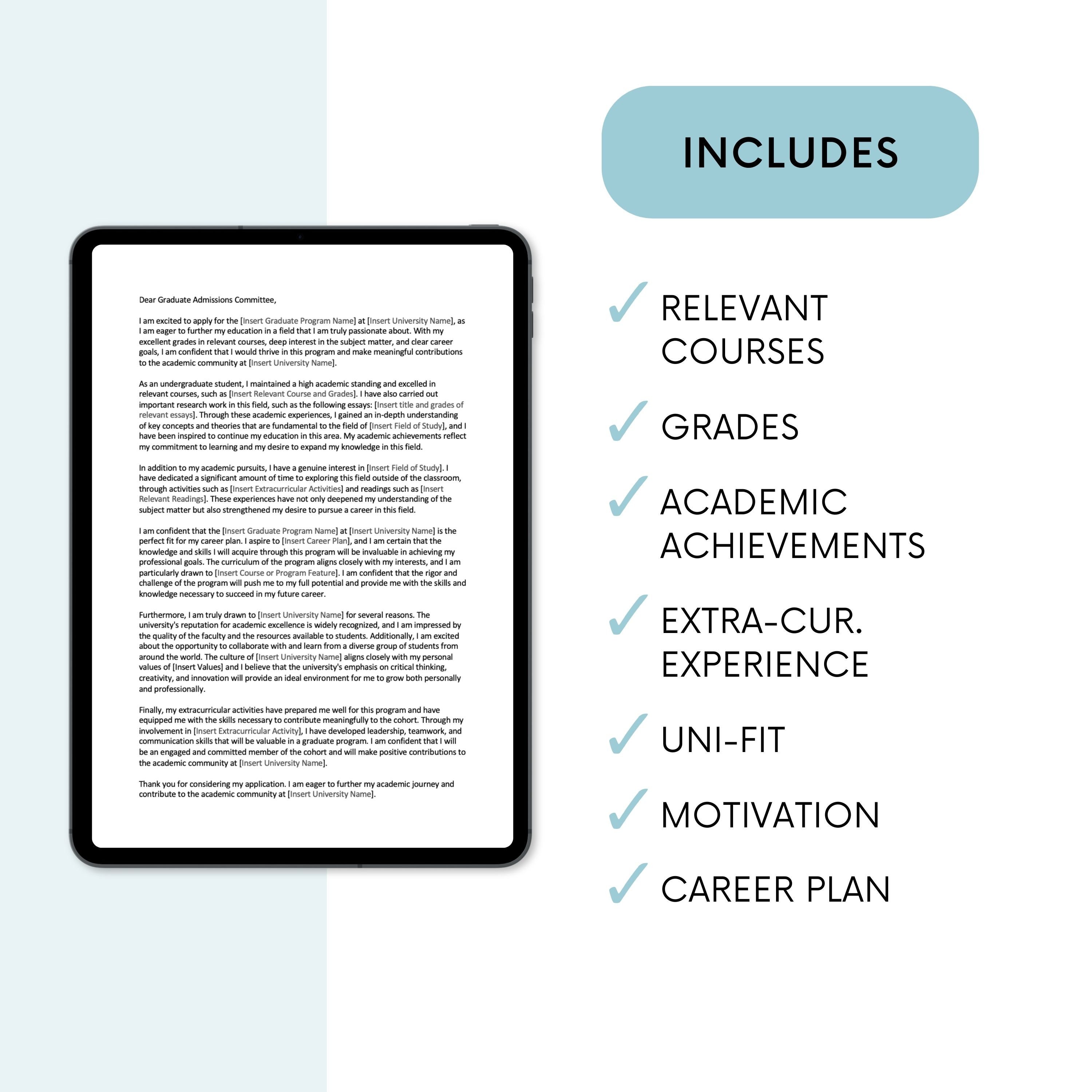 Academic Cover Letter Template Package | University College Application ...