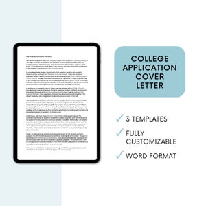 Academic Cover Letter Template Package | University College Application ...