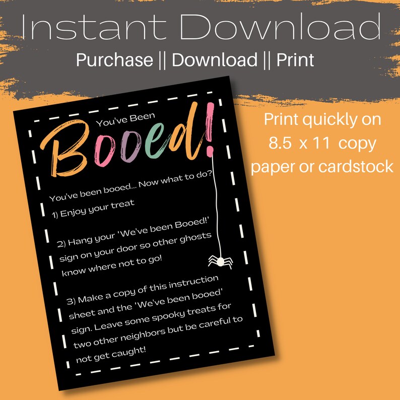 You've Been Booed Digital Download || Instructions, Cookie Card and ...