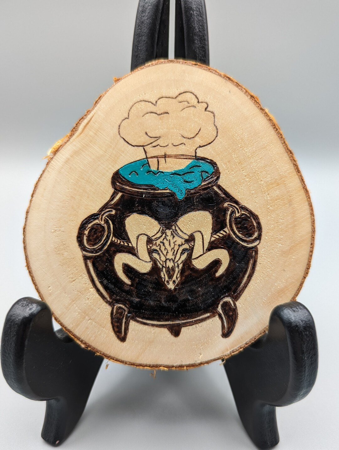 Wood Burned Bubbling Witches' Cauldron Art - Etsy