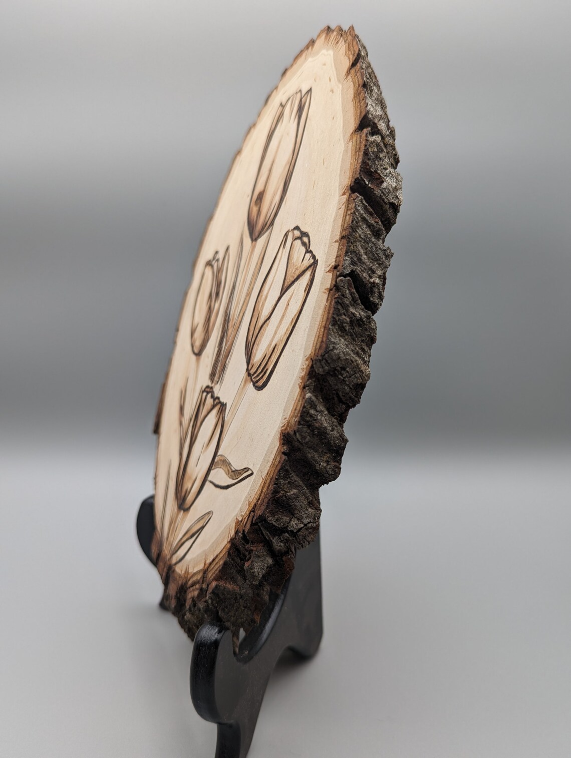 Wood Burned Roses Flowers Pyrography Wall Art - Etsy