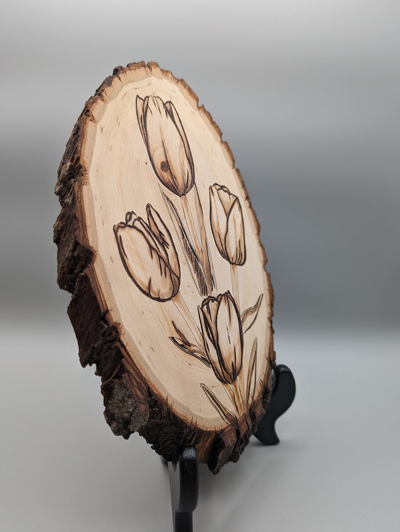 Wood Burned Roses Flowers Pyrography Wall Art - Etsy