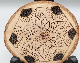 Wood Burned Roses Flowers Pyrography Wall Art - Etsy UK