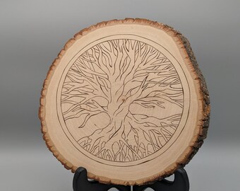 Woodburned Yin Yang Tree of Life Pyrography - Etsy