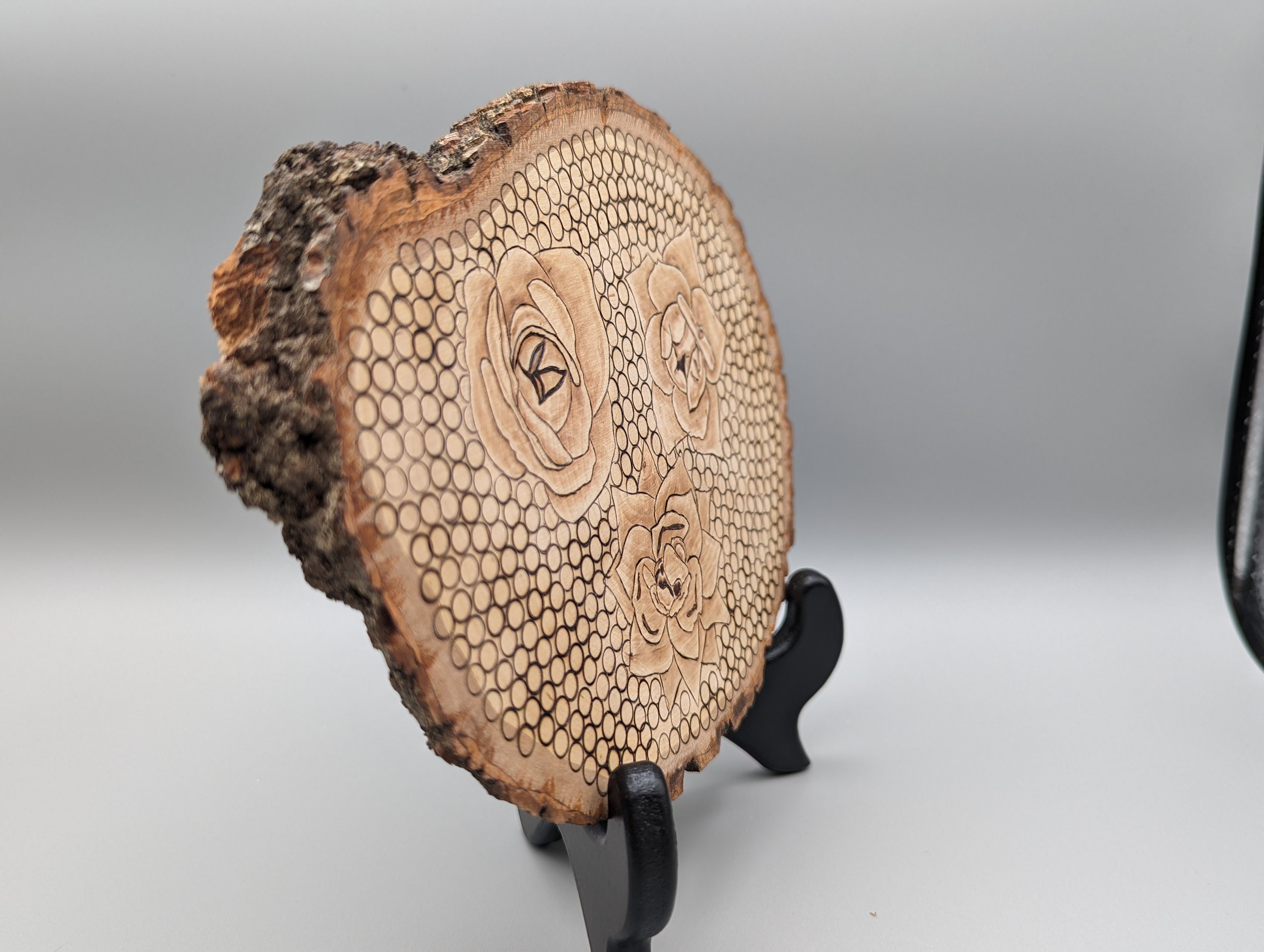 Wood Burned Rose Flower Art - Etsy