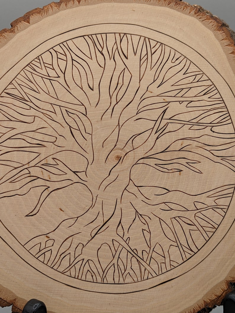 Woodburned Yggdrasil Norse Tree of Life Pyrography Wall Art - Etsy