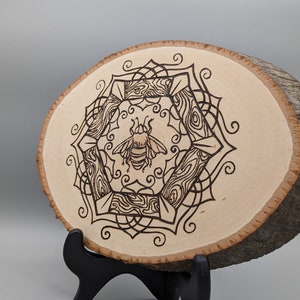 Woodburned Bee Pyrography Wall Art - Etsy